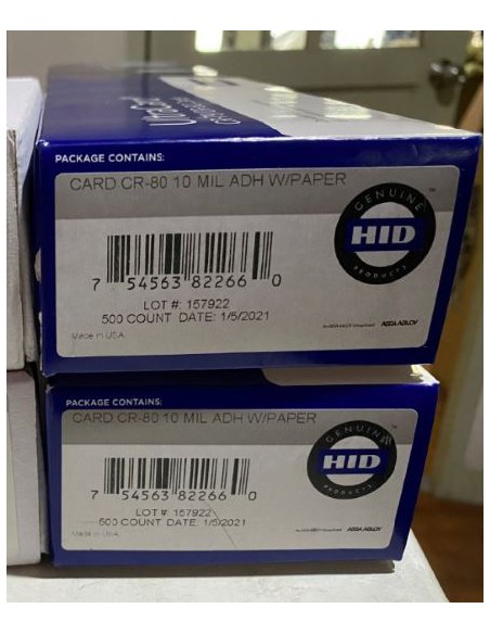 HID Fargo CR-80 UltraCard 10 mil,adhesive paper backed cards for Home